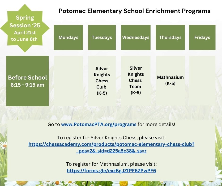 Spring 2025 Enrichment Programs – PES PTA